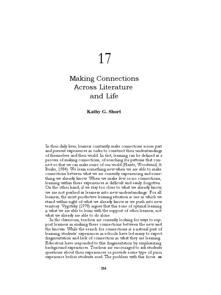 Making Connections Across Literature and Life: Kathy G. Short | PDF ...