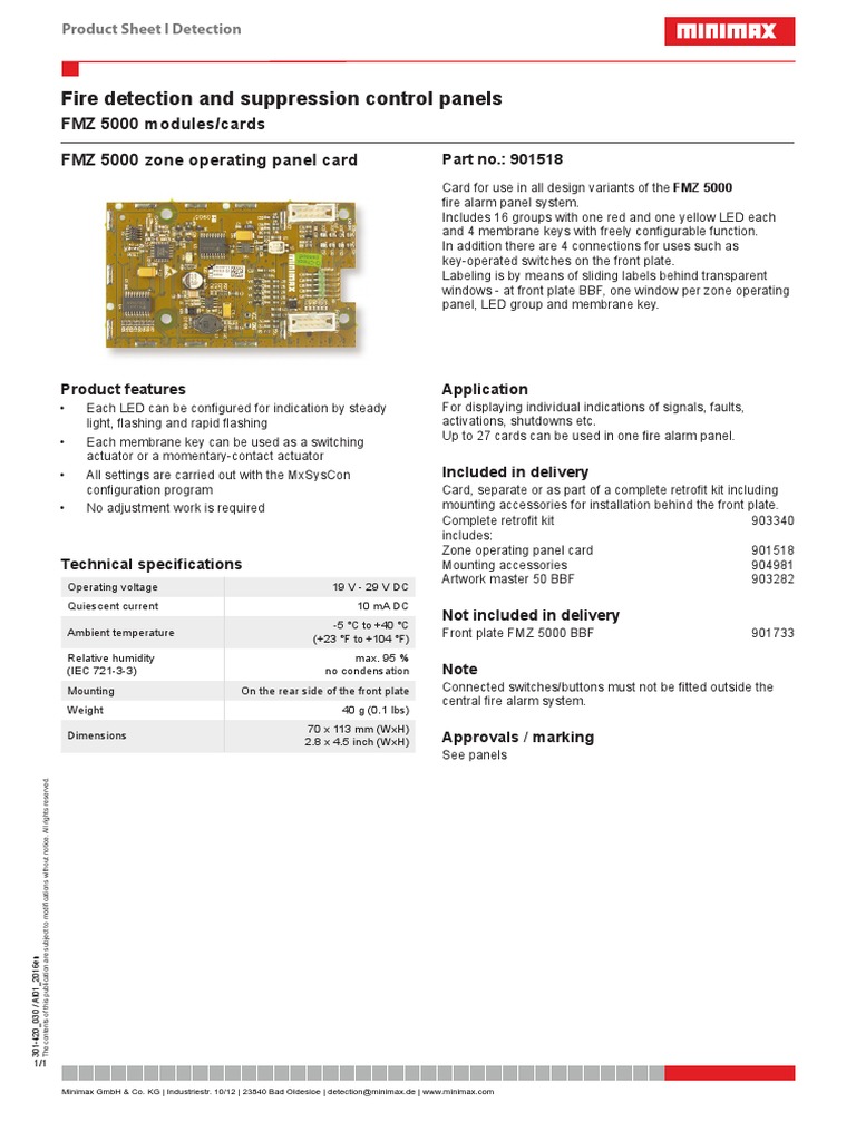 Fire Detection and Suppression Control Panels: FMZ 5000 Modules/cards ...
