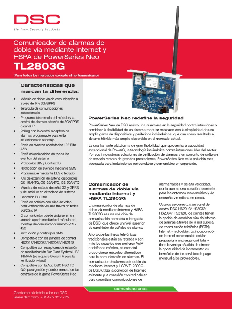 TL2803GE-LAT Comunicador Ip DSC NEO | PDF | Internet | Telefonía móvil