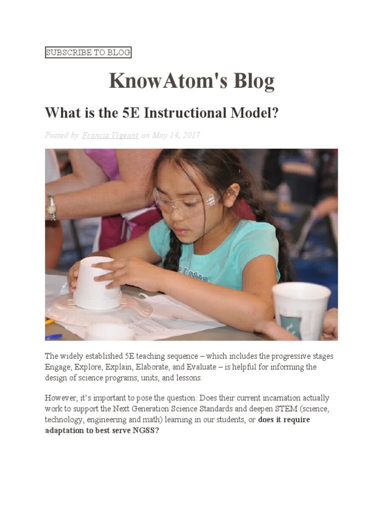 Knowatom'S Blog: What Is The 5E Instructional Model? | PDF | Teachers ...