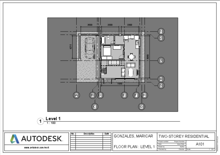 Level 1 1: Two-Storey Residential Floor Plan: Level 1 Gonzales, Maricar ...