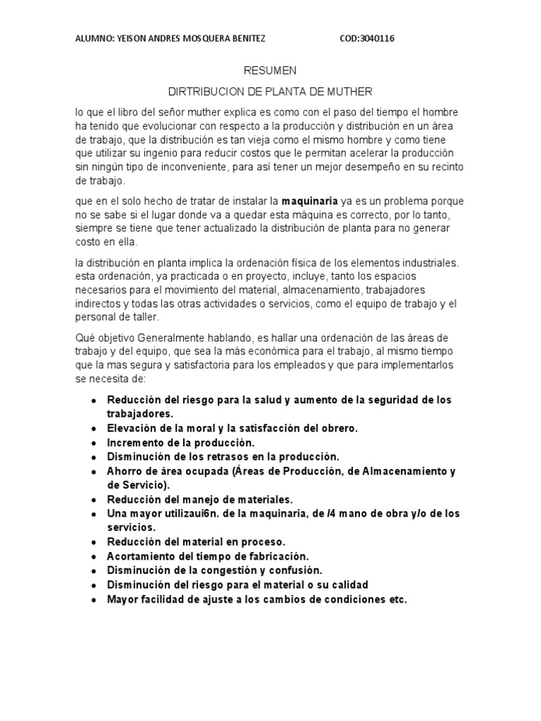 Resumen Del Libro de Muther | PDF | Plantas | Ingeniería