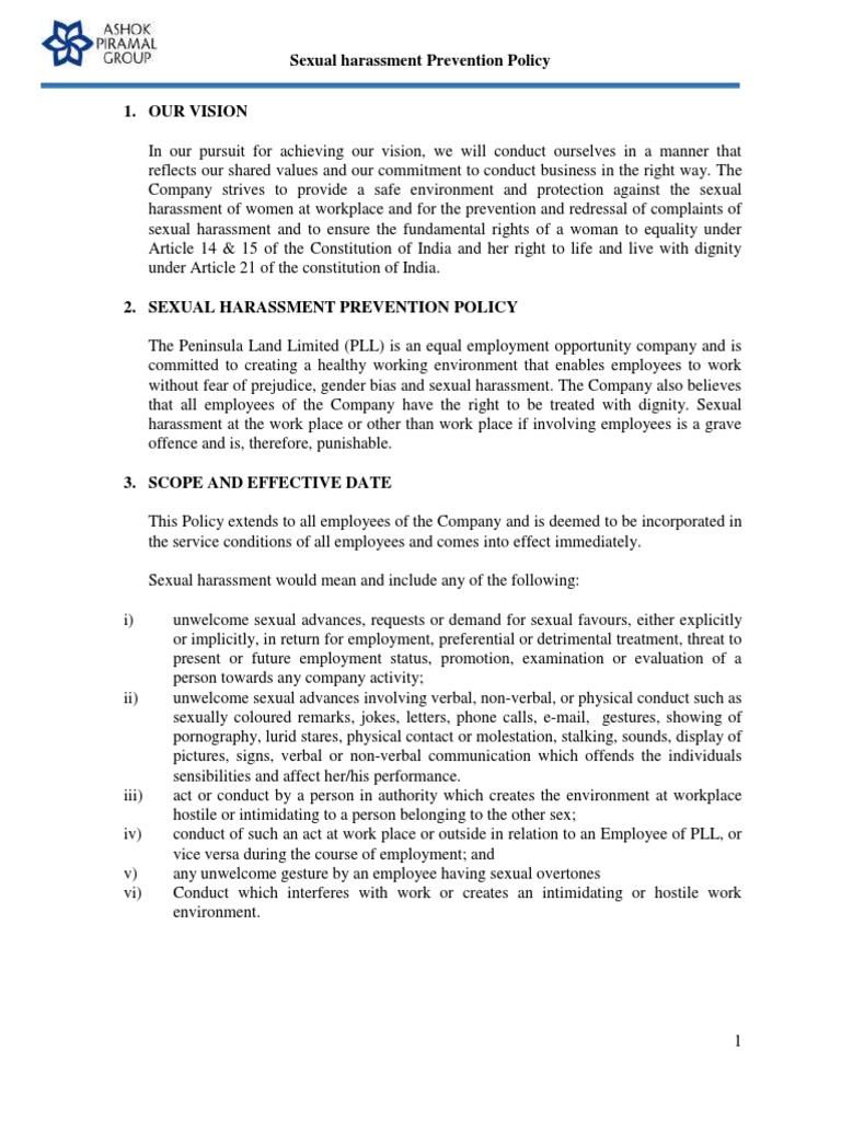 Workplace Harassment Policy Guide | PDF | Sexual Harassment | Government