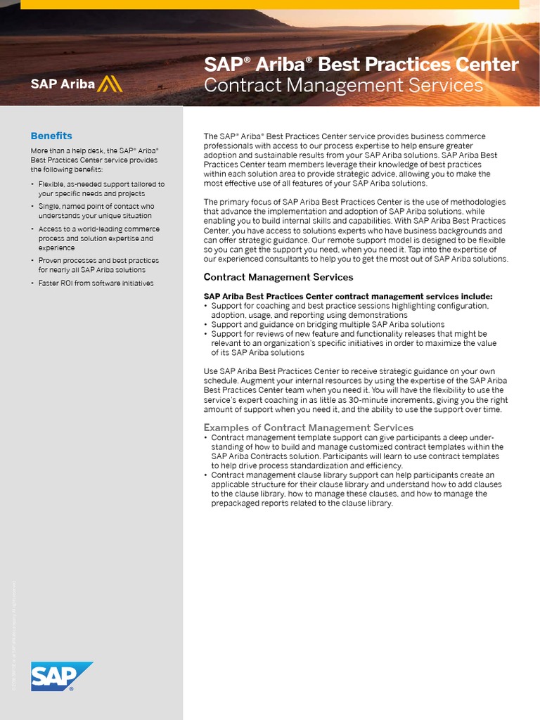 SAP Ariba Best Practices Center Contracts | PDF | Expert | Libraries
