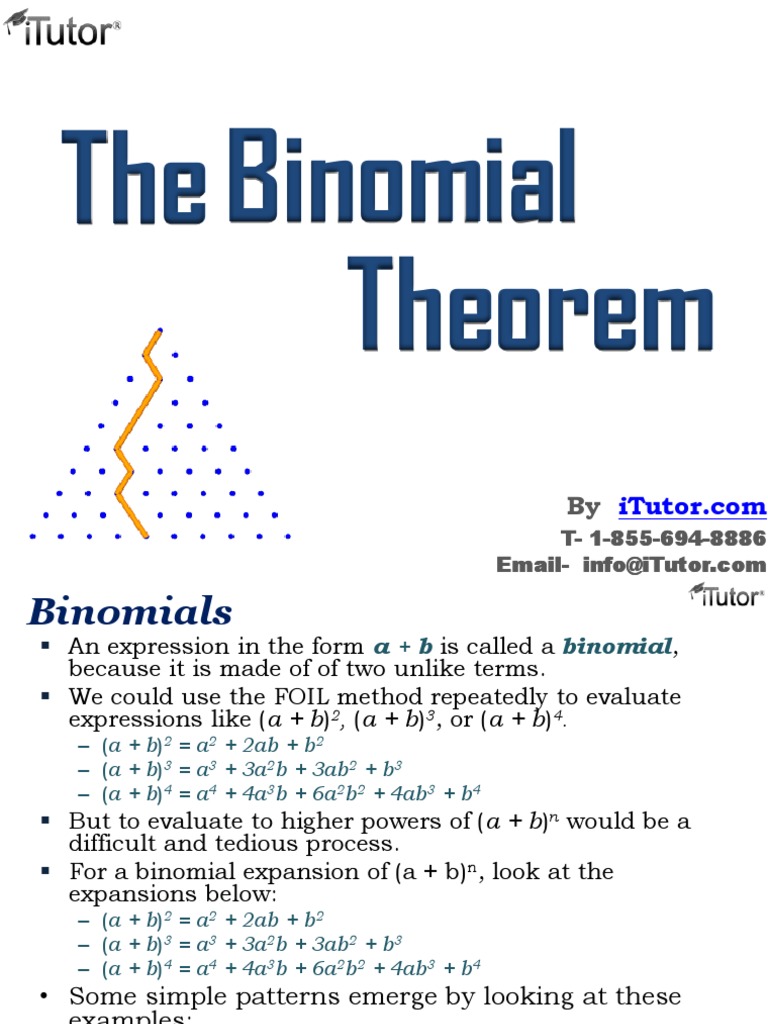 Week 7 - The Binomial Theorem | Download Free PDF | Mathematical Proof | Combinatorics