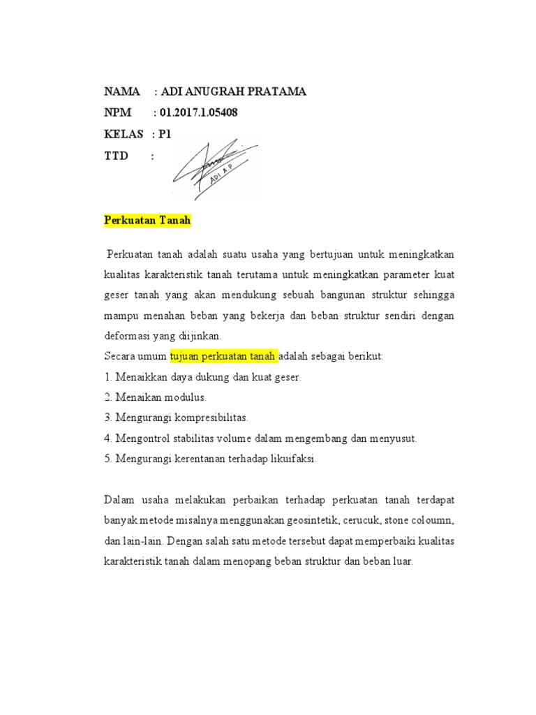 Tugas Metode Perbaikan Tanah | PDF