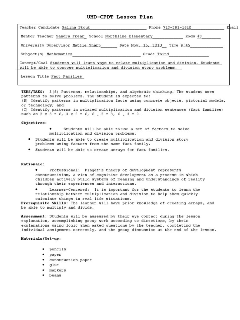 F F Lesson Plan | Download Free PDF | Cognitive Science | Learning