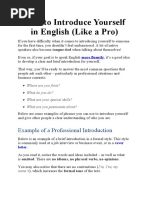 Introduce Yourself | PDF