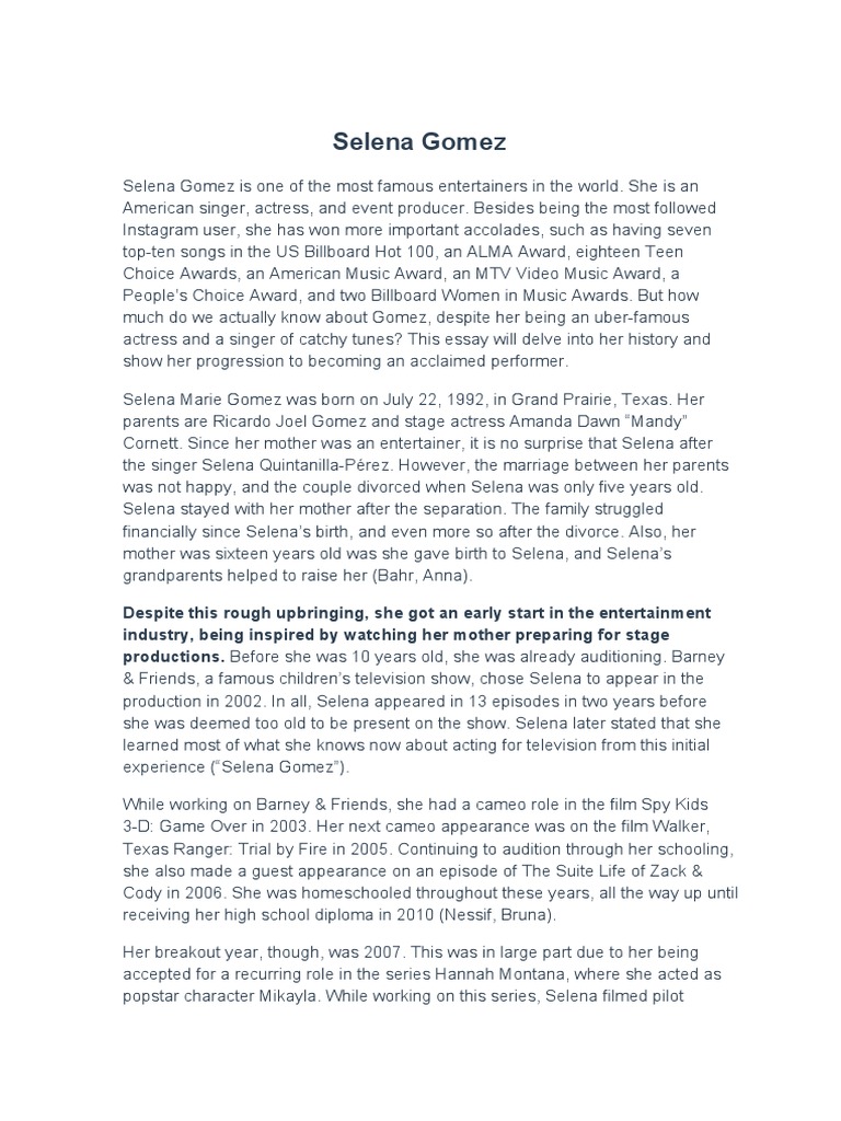 Selena Gomez | PDF | Language Arts & Discipline