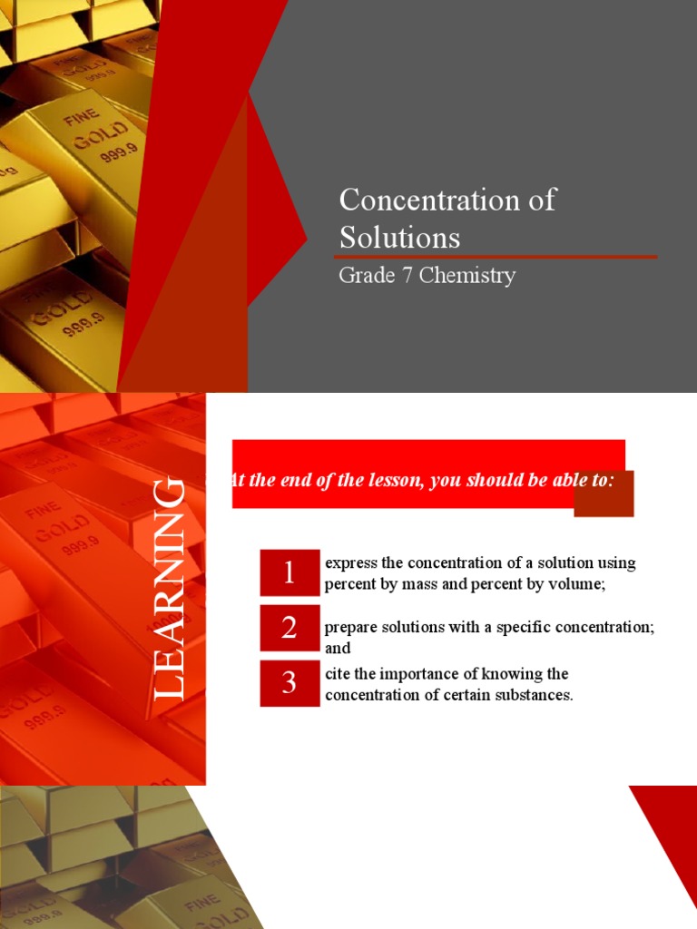 Science 7 - Quarter 1 - Lesson 3 - Concentrations of Solutions ...