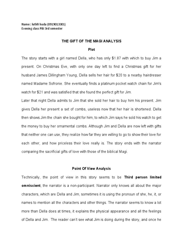 Analysis of "The Gift of the Magi" | PDF | Narration