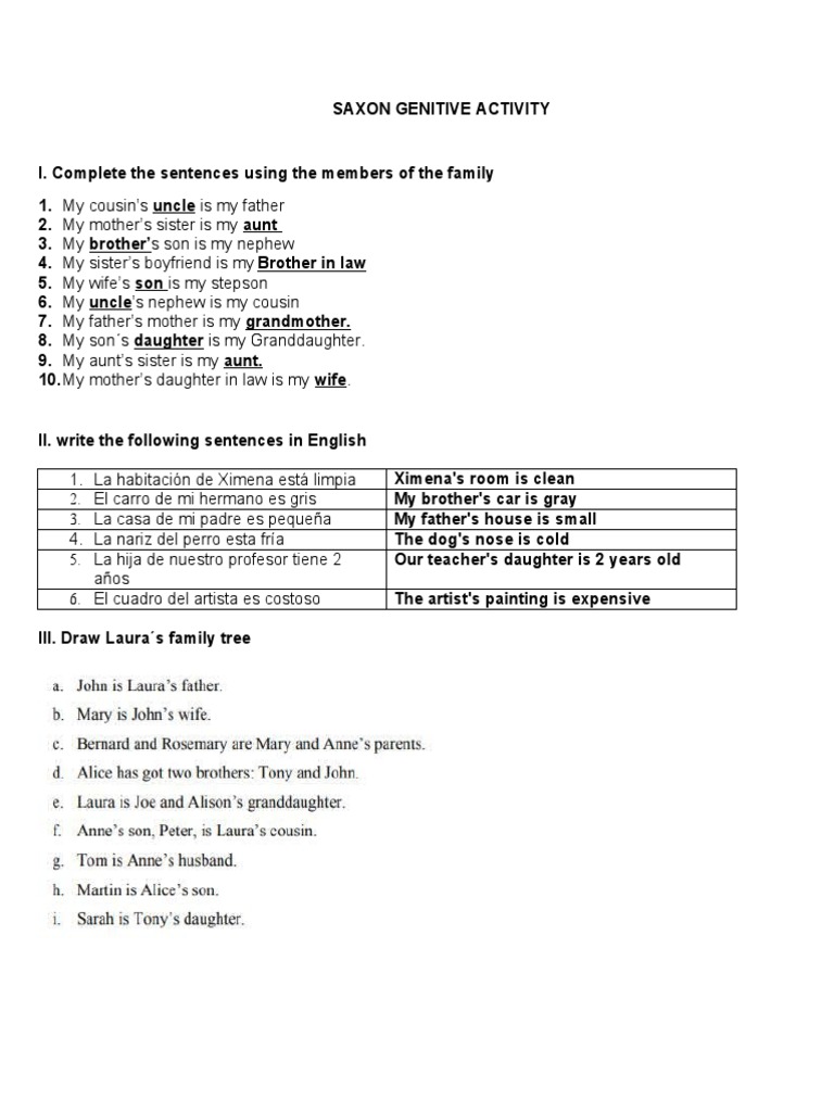 10.saxon Genitive Activity | PDF