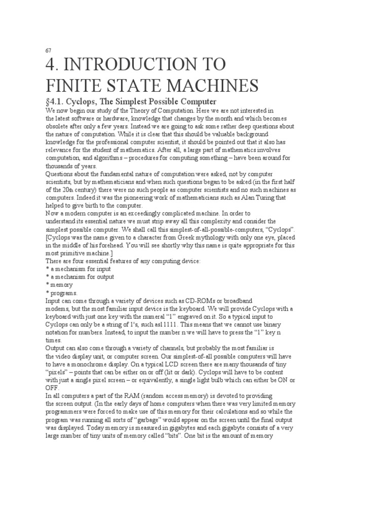 Introduction to Finite State Machines | PDF | Input/Output | Computer ...