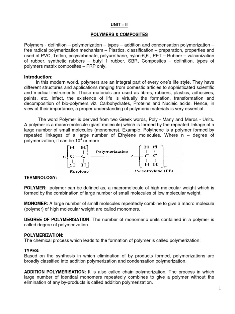 In This Modern World, Polymers Are An Integral Part of Every One's Life ...
