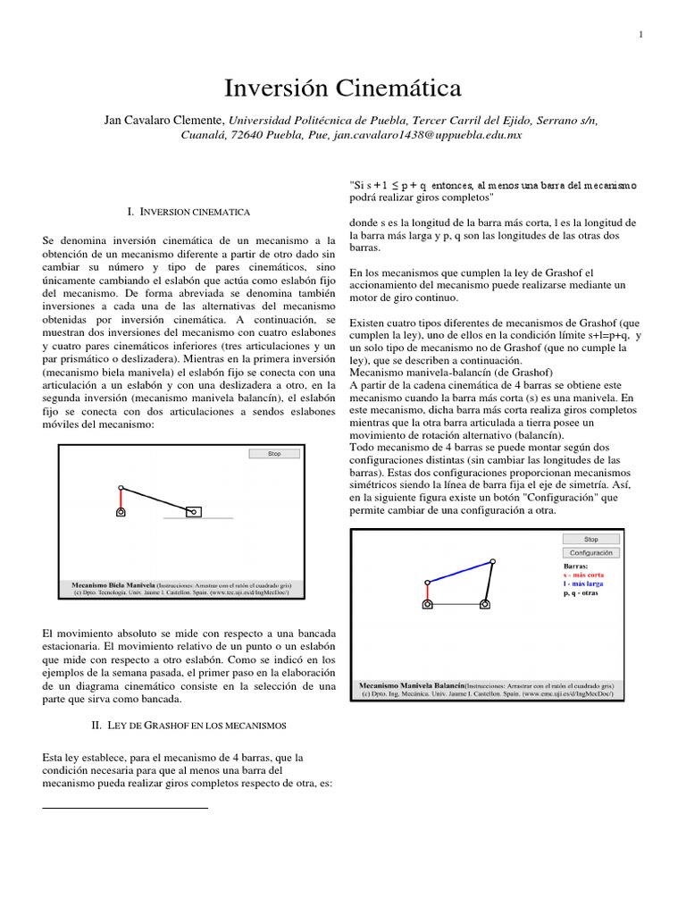 Inversion Cinematica | PDF | Rotación | Cinemática