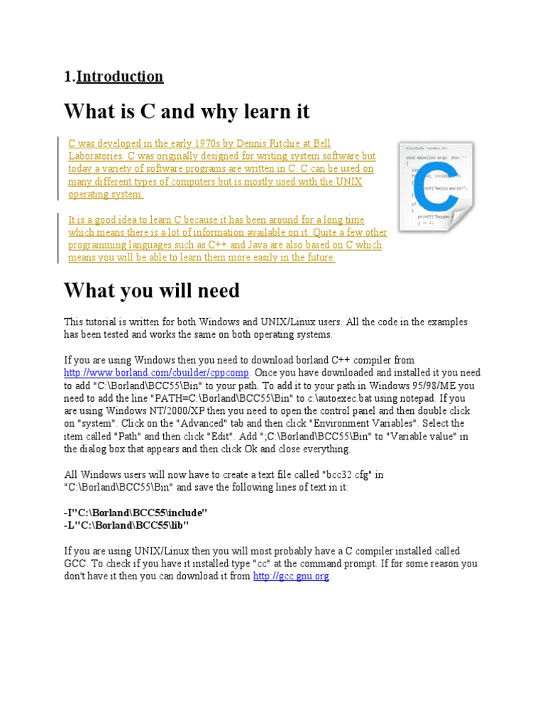 C Language Notes | PDF | Data Type | Control Flow