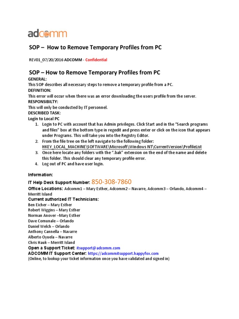 How To Remove A Temp Profile | PDF | Technology & Engineering