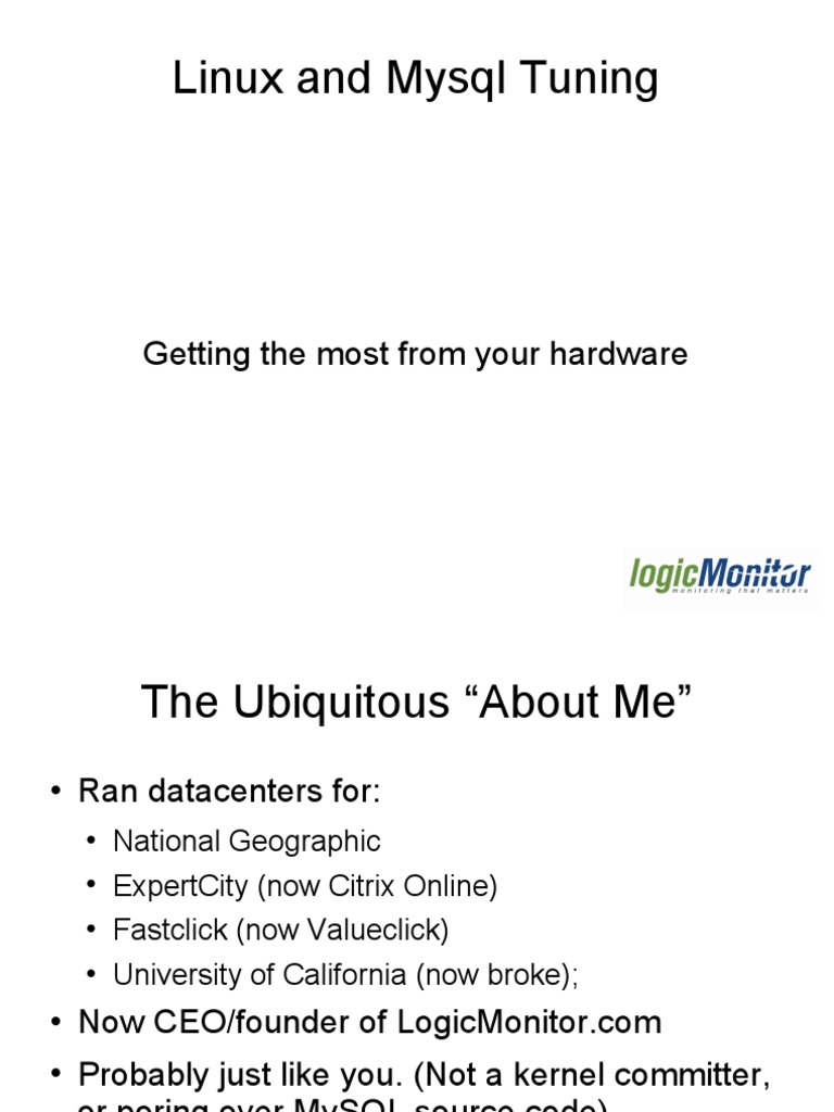 MySQL and Linux Tuning - Better Together | Download Free PDF | Thread (Computing) | Scheduling ...