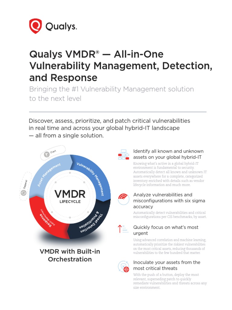 Qualys VMDR® - All-in-One Vulnerability Management, Detection, and Response | PDF ...