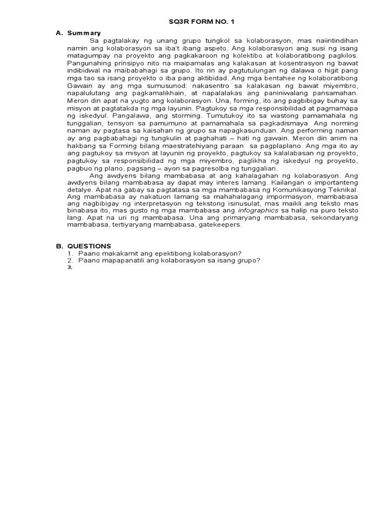 Sq3r Form Monica | PDF