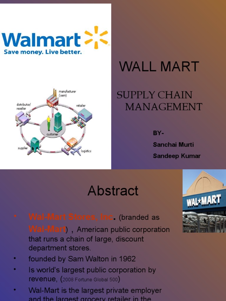 Wall Mart: Supply Chain Management | PDF | Walmart | Supply Chain ...