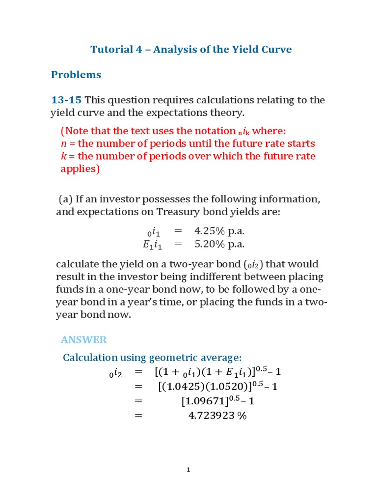 Yield Curve Analysis and Expectations Theory | PDF | Yield Curve ...