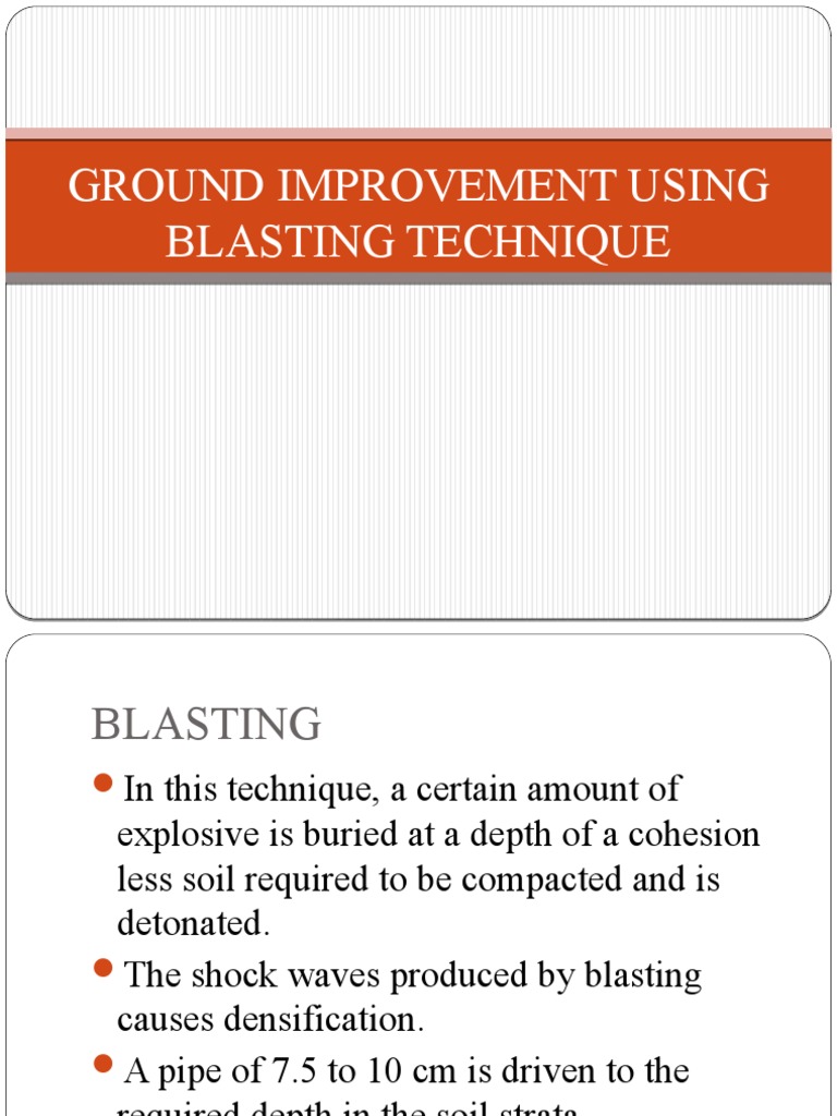 Ground Improvement via Blasting Technique | PDF