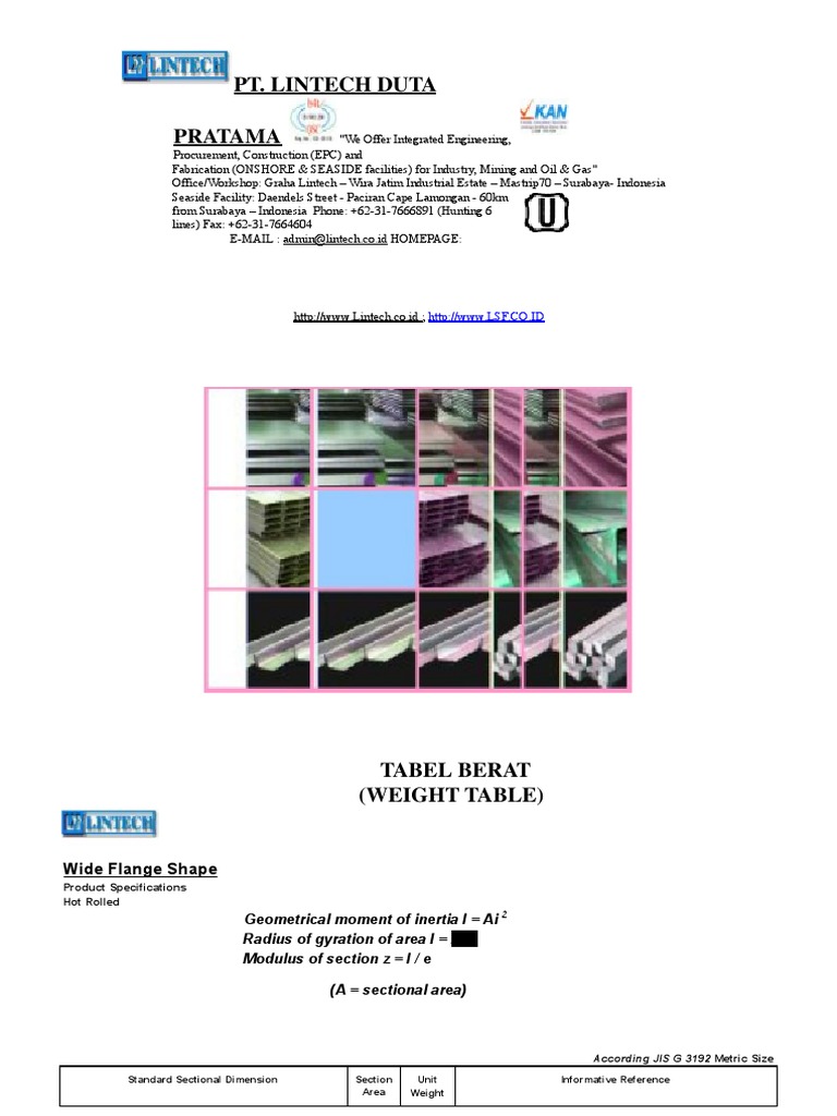 Tabel Baja WF PDF | Download Free PDF | Ultimate Tensile Strength ...
