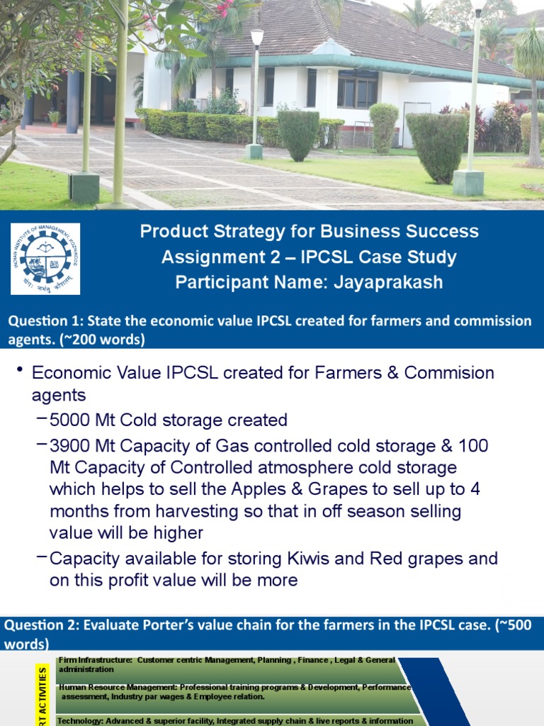 Jayaprakash - IPCSL Case Study | PDF | Logistics | Value Chain