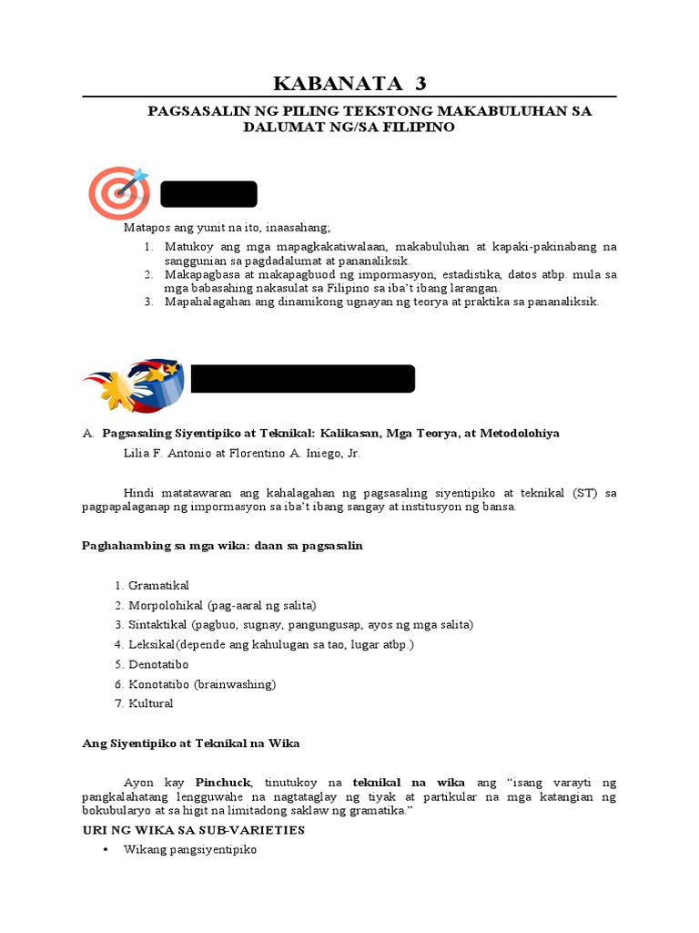 Dalumat-Kabanata 3 - Modyul 5 | PDF