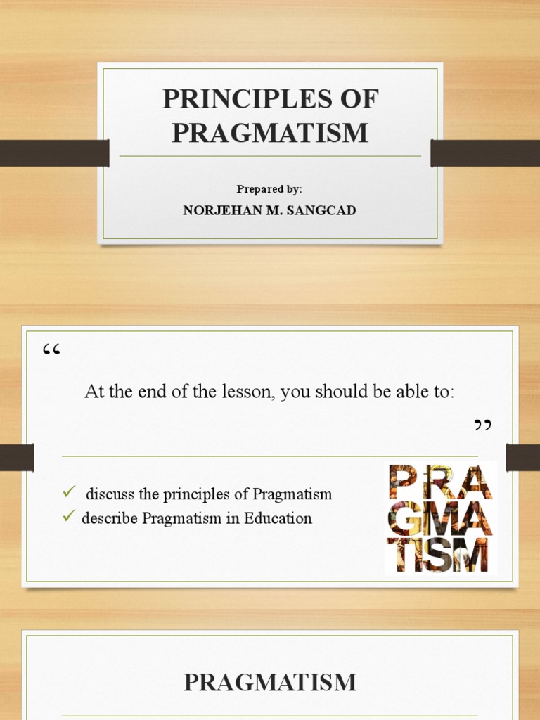 Principles of Pragmatism | PDF