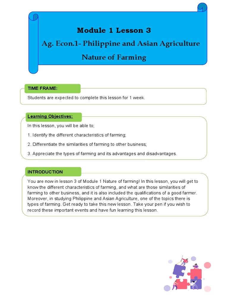 Module1 - Lesson 3 Nature of Farming | PDF | Agriculture | Intensive ...
