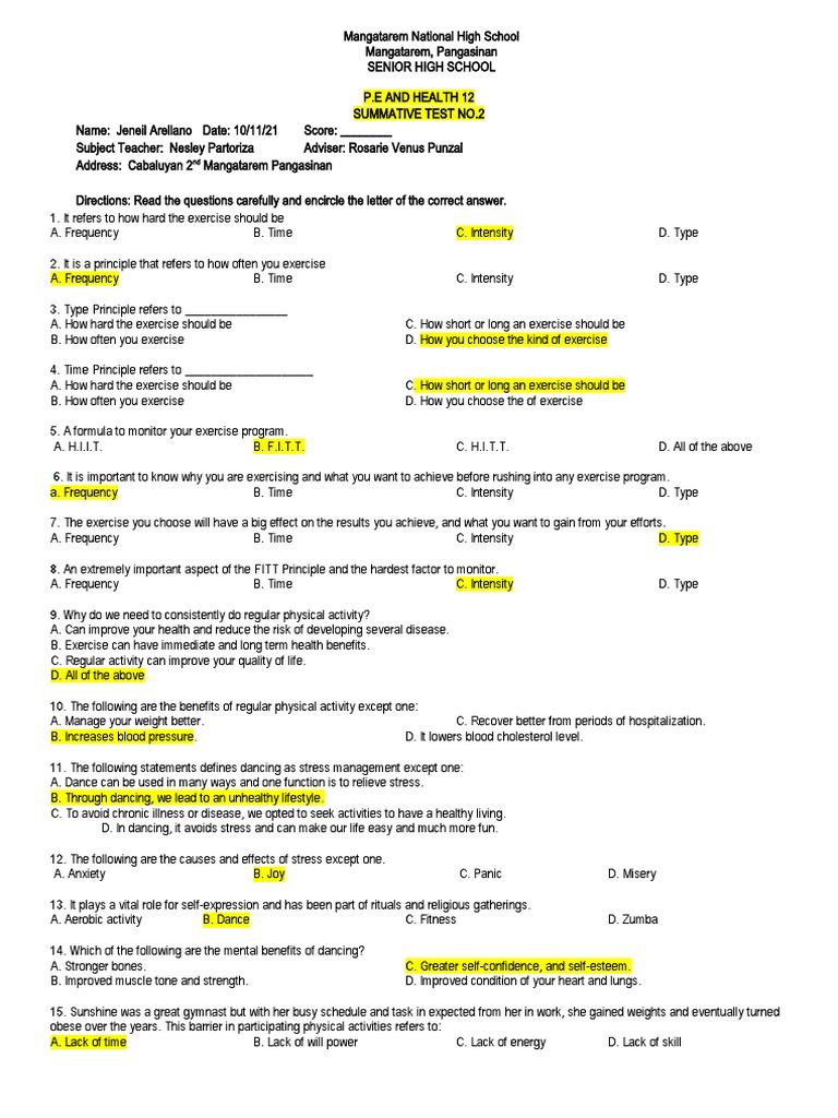 Summative Test 2 | PDF | Clinical Medicine | Determinants Of Health