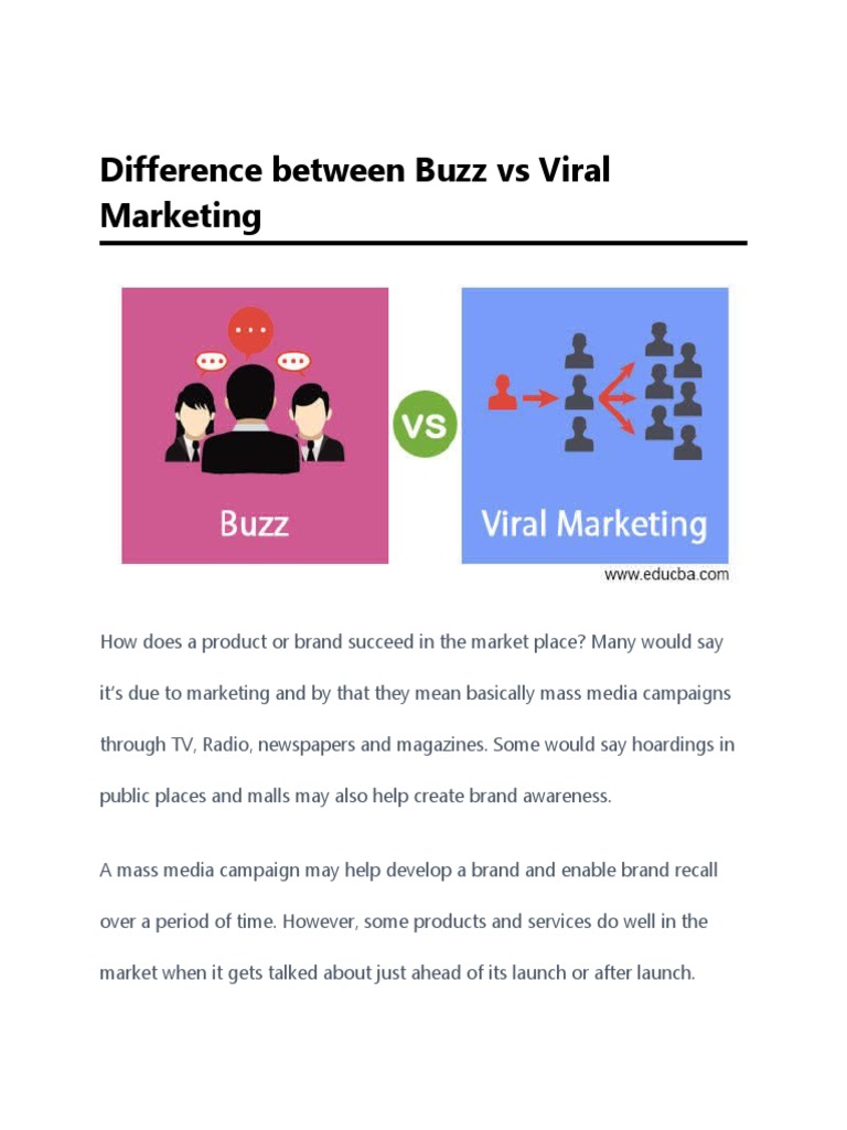 Buzz vs Viral Marketing Explained | PDF | Social Media | Popular ...
