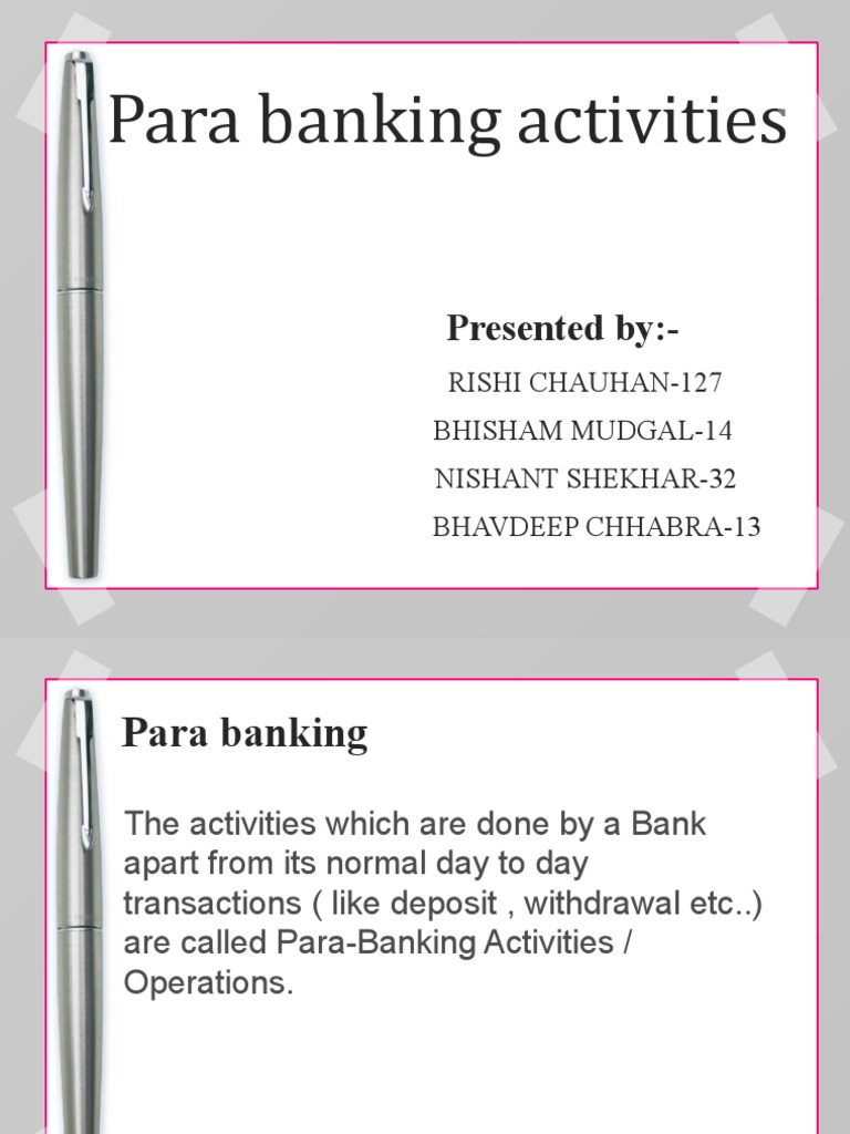 Para Banking Activities: Presented By | PDF | Banks | Interest