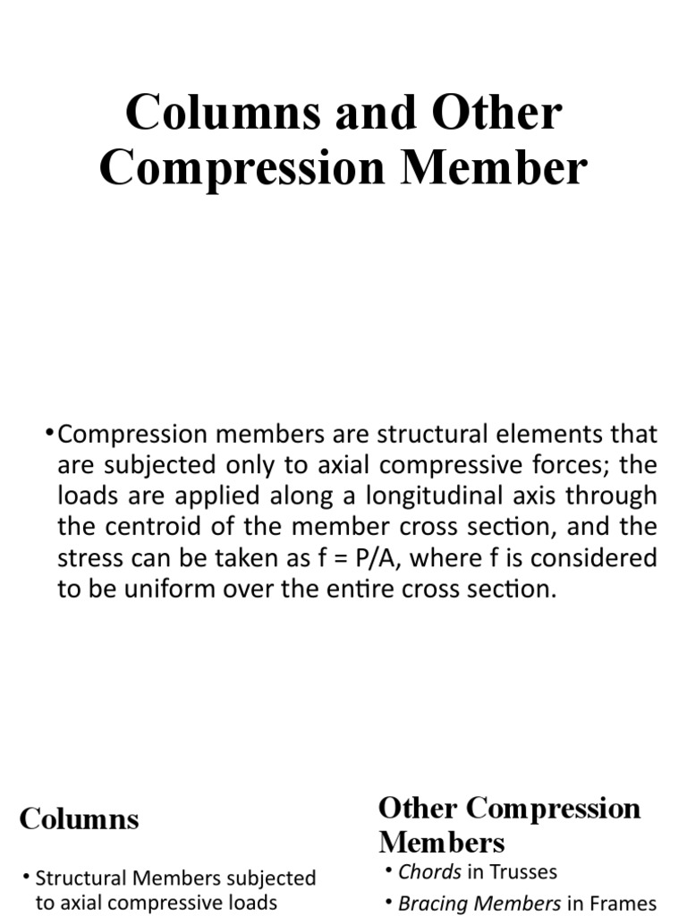 Columns and Other Compression Member - Steel | PDF | Buckling | Truss