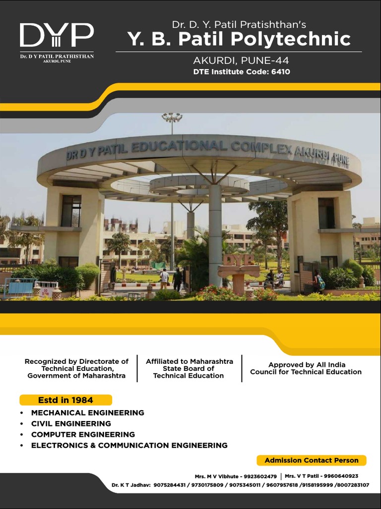 Y.B. Patil Polytechnic College Brochure | PDF | Engineering | Vocational Education