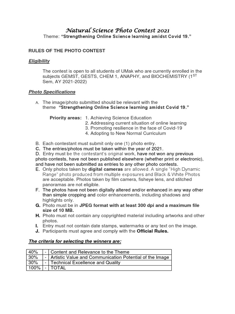 Mechanics Natural Science Photo Contest 2021 | PDF | Camera | Imaging