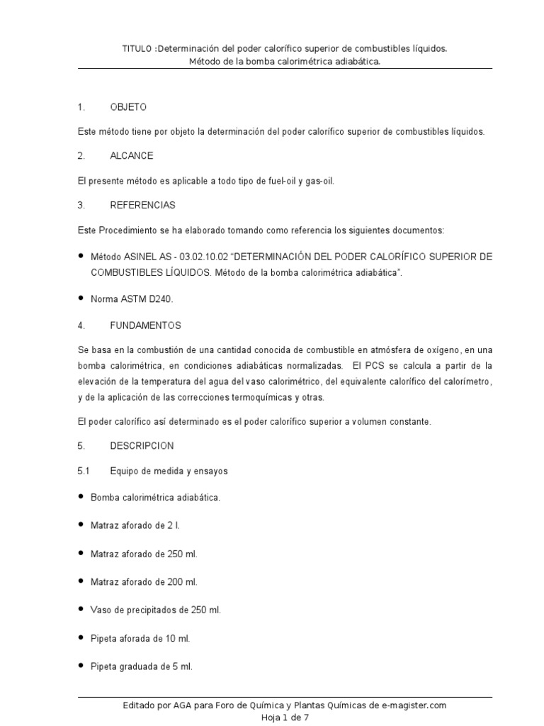 Poder calorífico superior de combustibles | PDF | Combustión | Calor