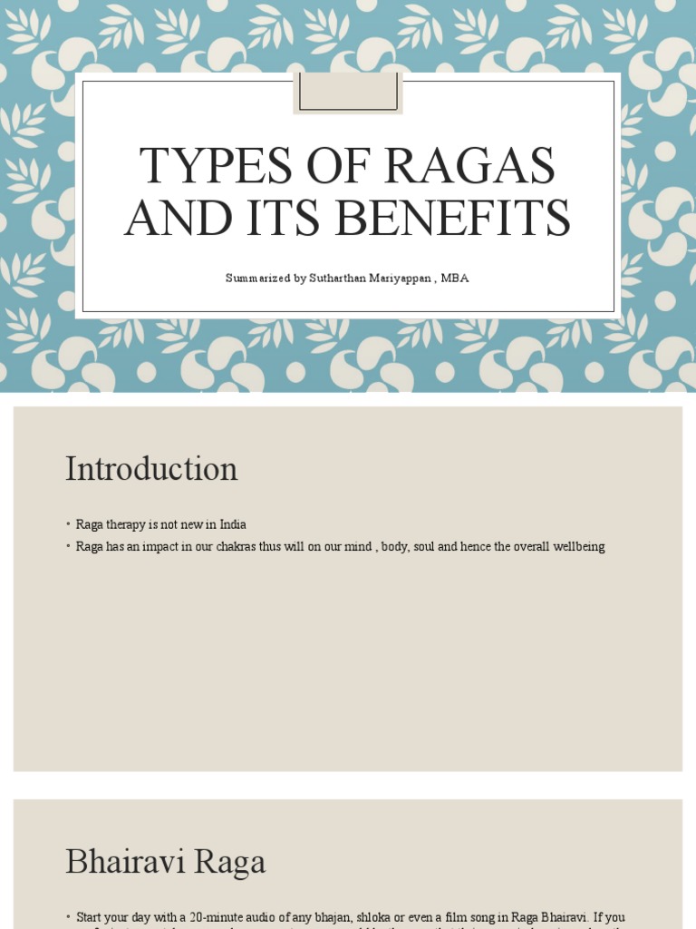 Types of Ragas and Its Benefits | PDF