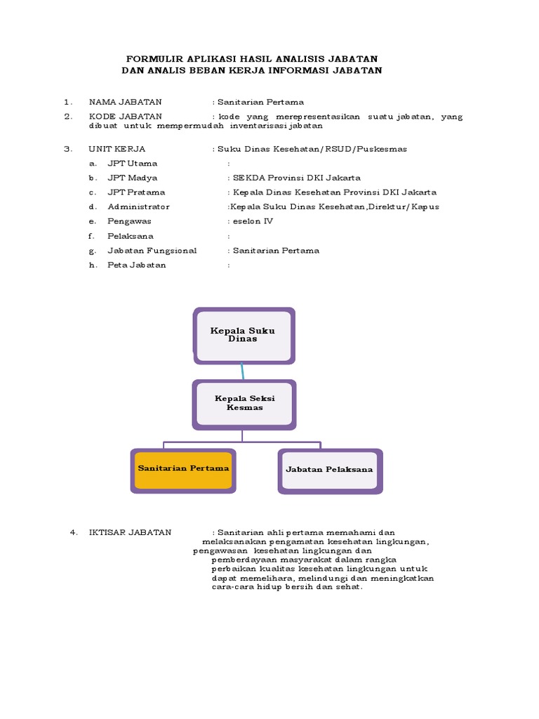 Form ANJAB Sanitarian Pertama | PDF