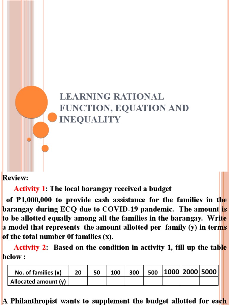 Learning Rational Function Equation and Inequality | PDF | Equations ...