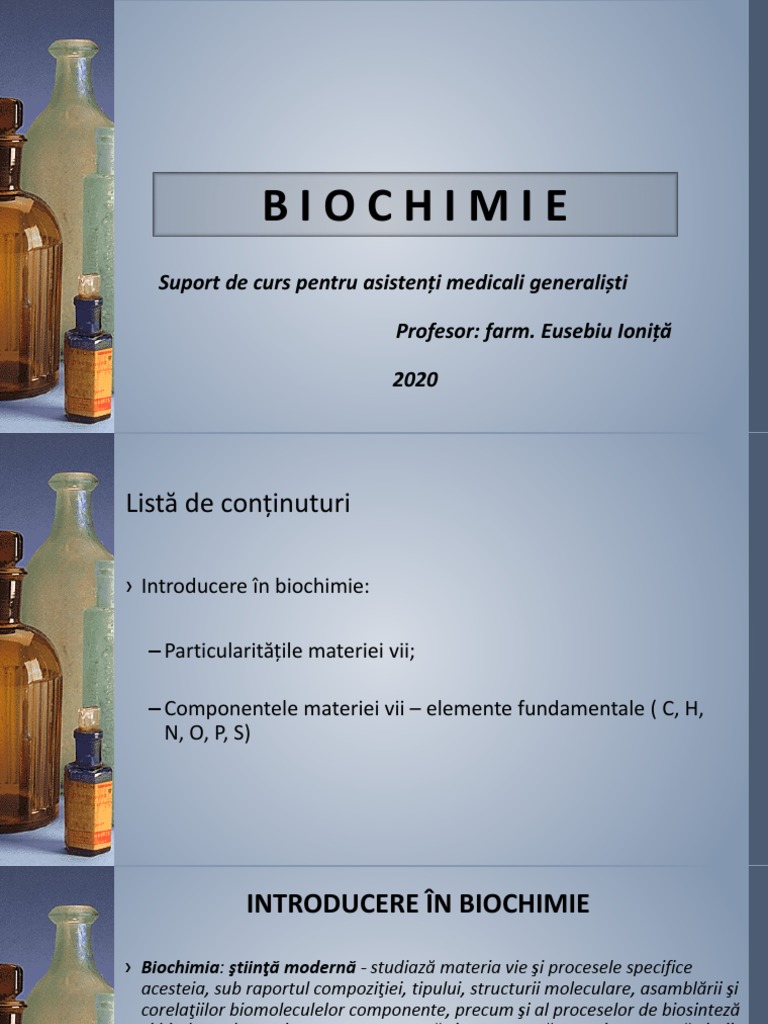 AMG Biochimie Curs 1 | PDF
