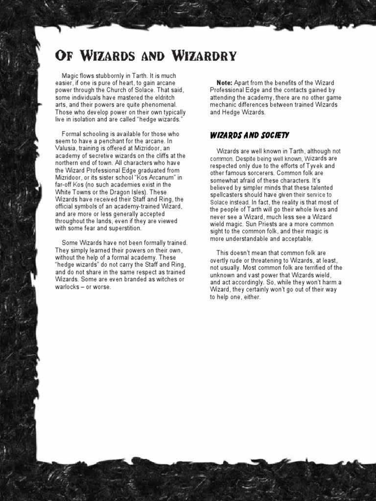 Savage Worlds - Fantasy - Magic Handbook | PDF