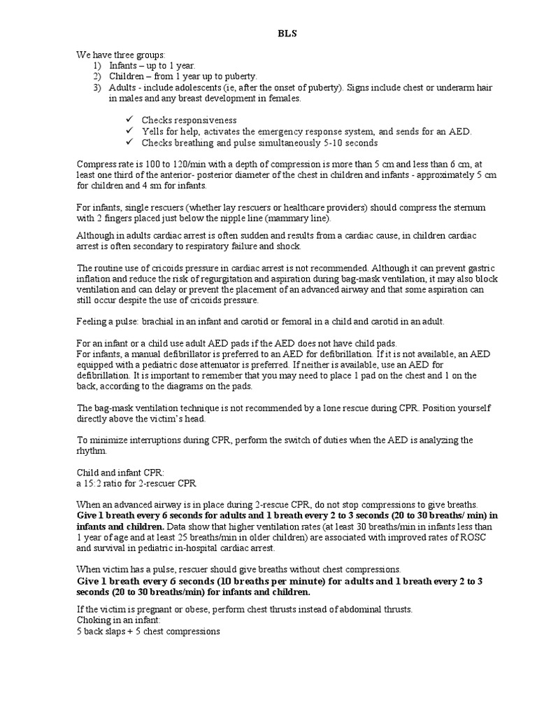 CPR Guidelines for All Age Groups | PDF | Cardiopulmonary Resuscitation ...