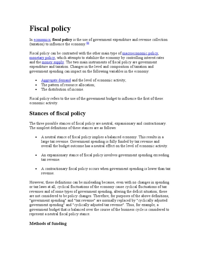 Fiscal Policy | PDF | Fiscal Policy | Government Finances