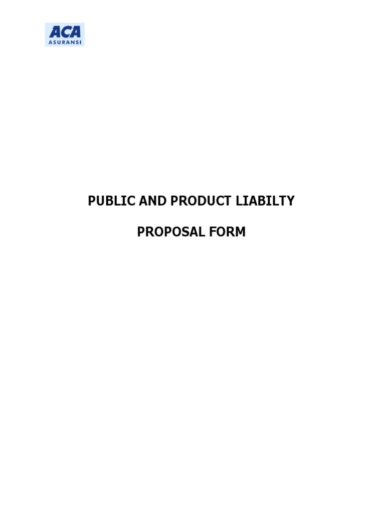 Public & Product Liability ACA (Isi) | PDF | Liability Insurance ...