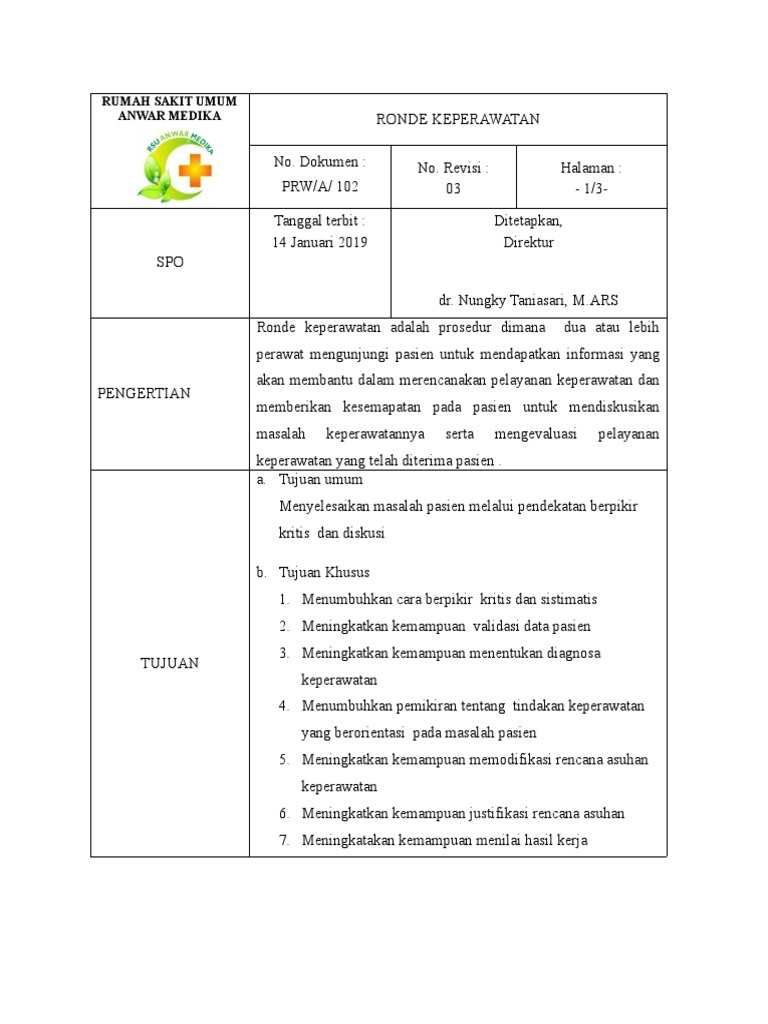 Spo Ronde Keperawatan | PDF