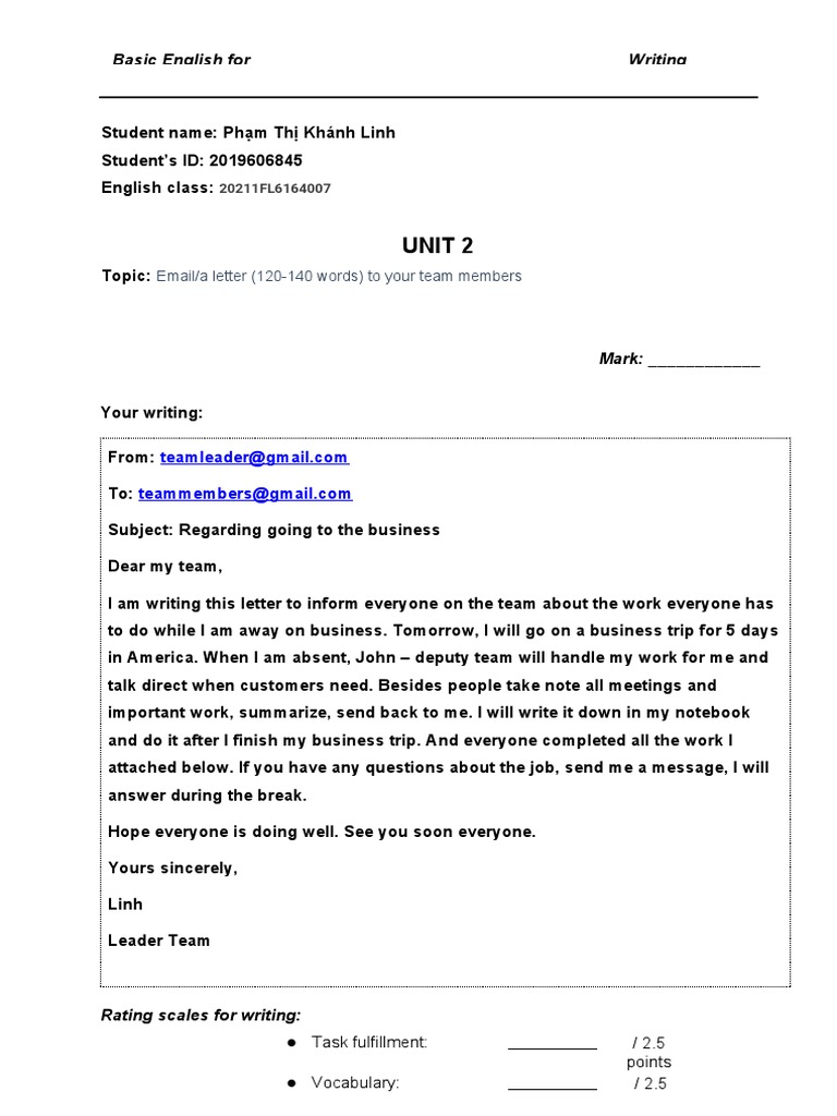 Unit 2: Basic English For Writing | PDF