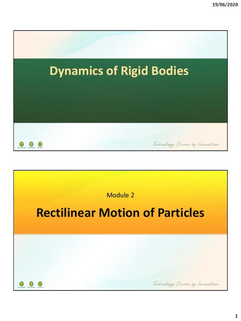 (M2-MAIN) Rectilinear Motion | PDF | Acceleration | Velocity